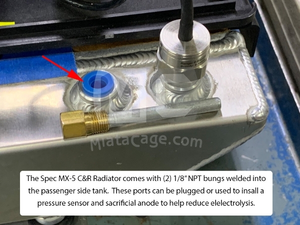 Miatacage.com. Zinc Anode for Spec MX-5 Radiator