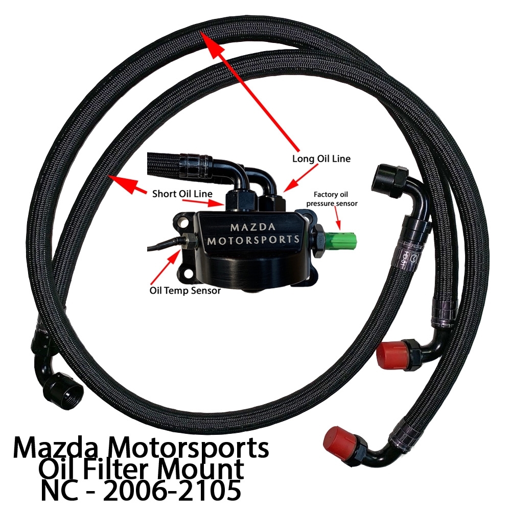Miatacage.com. NC Oil Filter Mount with cooling ports - Version 1